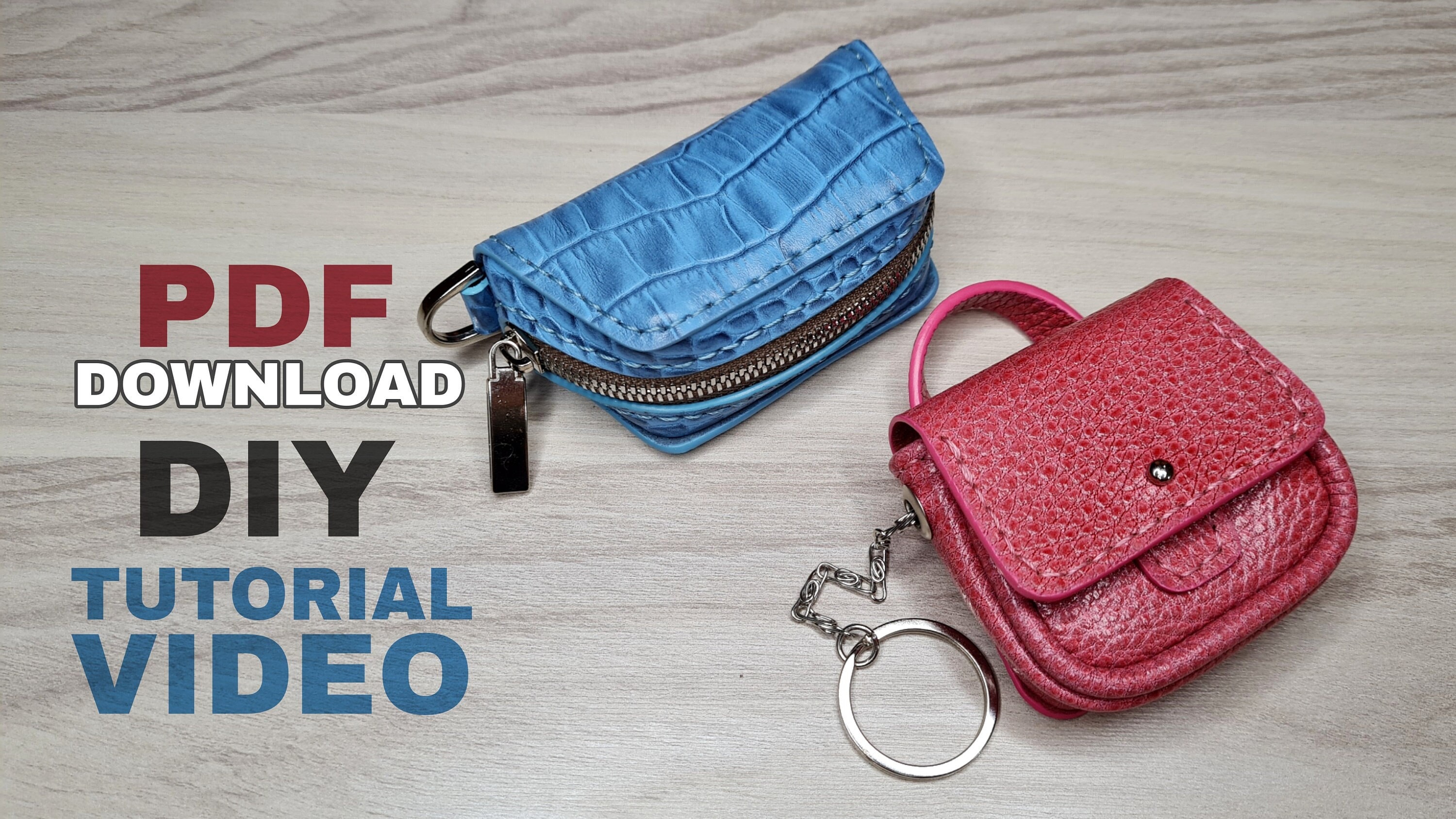 PDF Pattern _ 2 Leather Keychain Patterns _ PDF Download _ - Etsy