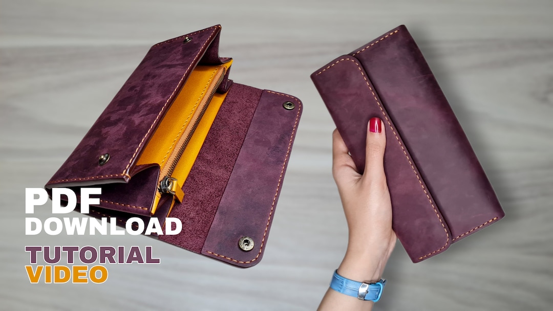 PDF Pattern Download _ Long Wallet Pattern _ Leather Handbag Pattern ...