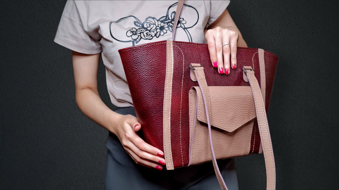 PDF Pattern _ Leather Handbag Pattern _ Tutorial Video _ Tote - Etsy UK