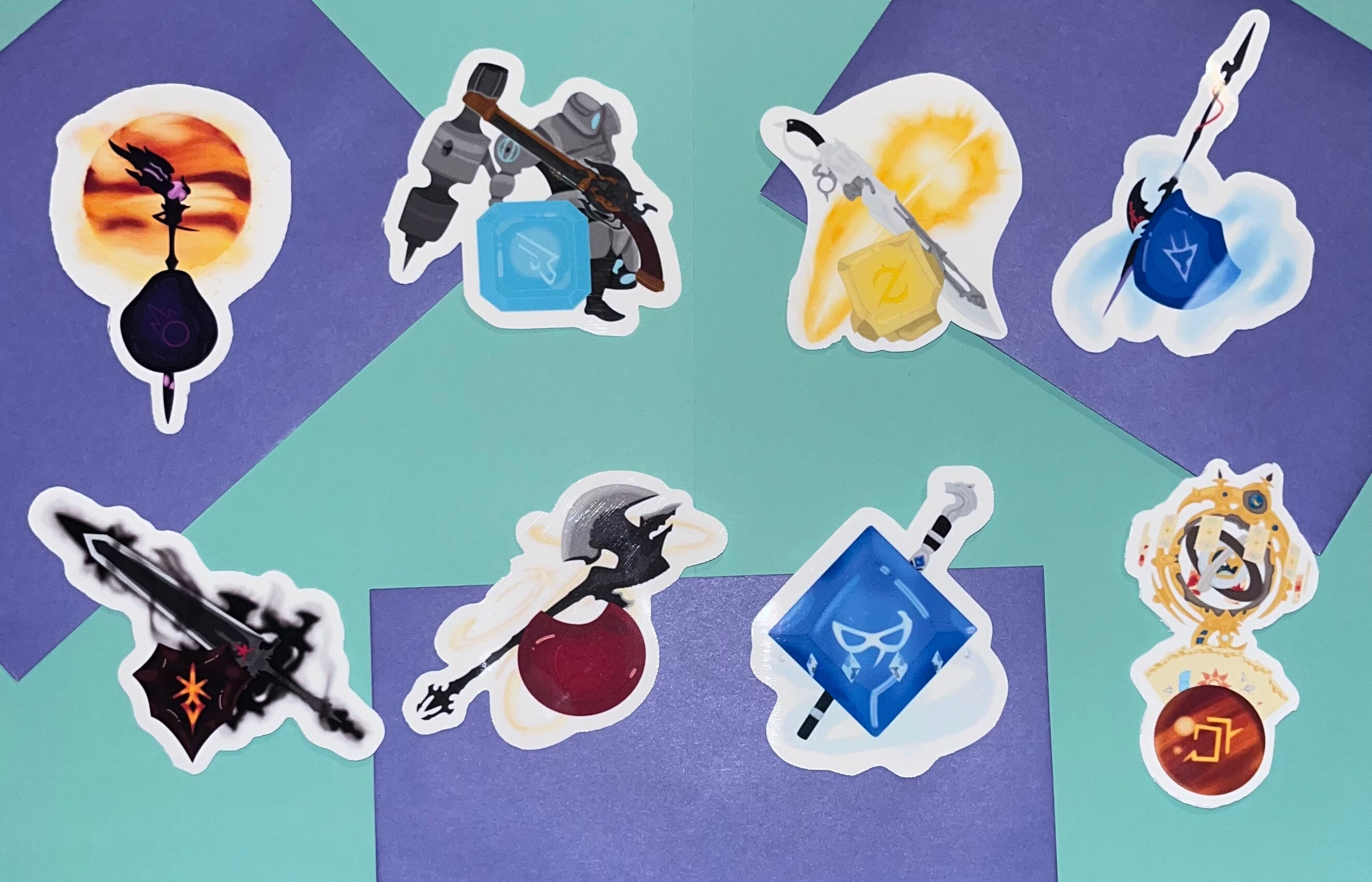 FFXIV Full Party Soul Crystal Laminated Vinyl Sticker Set - Etsy