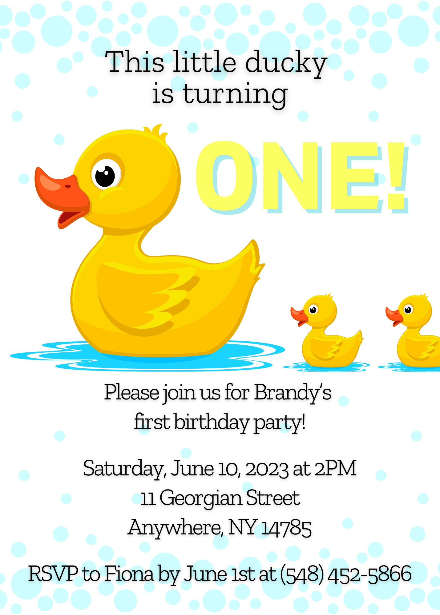Rubber Ducky Birthday Invitation, Rubber Duck Party, Baby Birthday ...