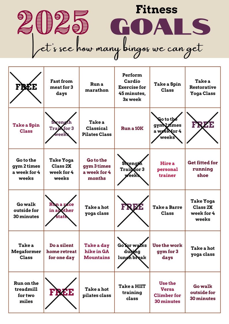 2025 Goals Bingo Board Template | Fun and Unique Goal-setting Printable ...
