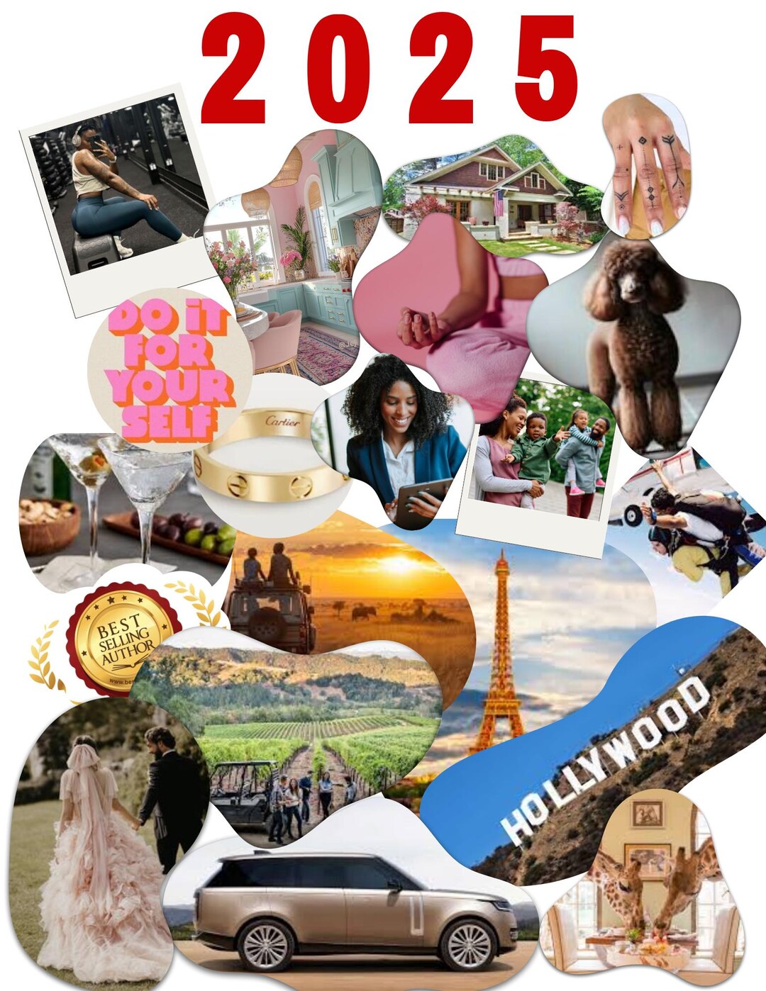2025 Vision Board Template: Drag & Drop Canva Design (printable Digital ...
