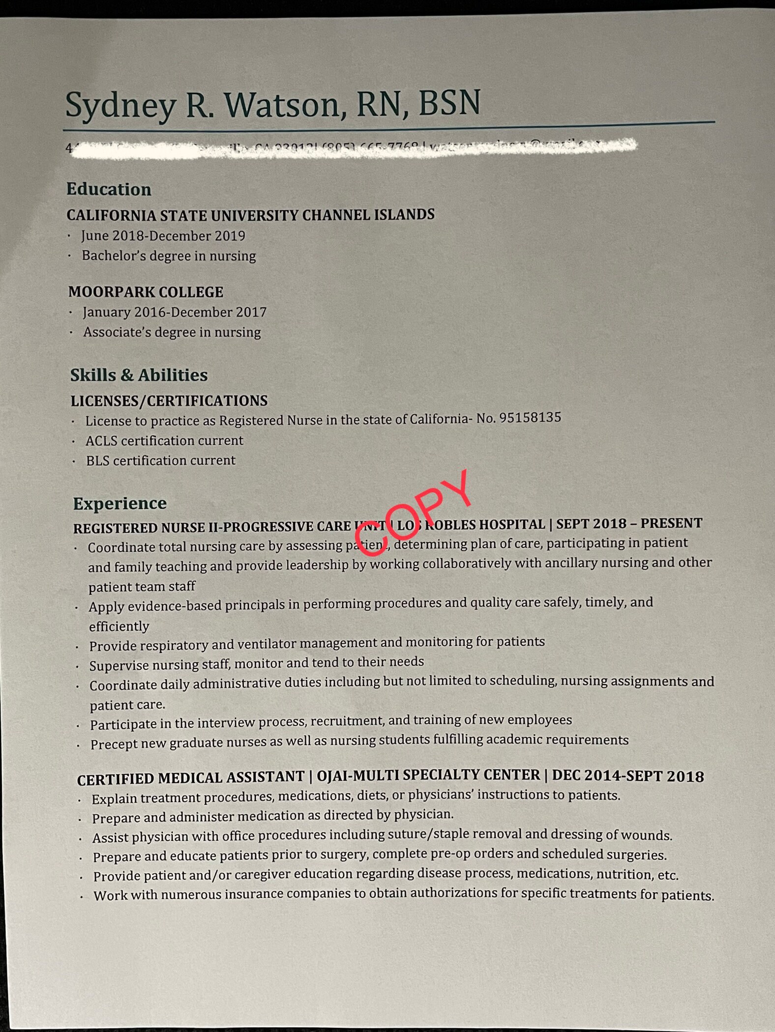 New Grad Nurse Resume Template - Etsy