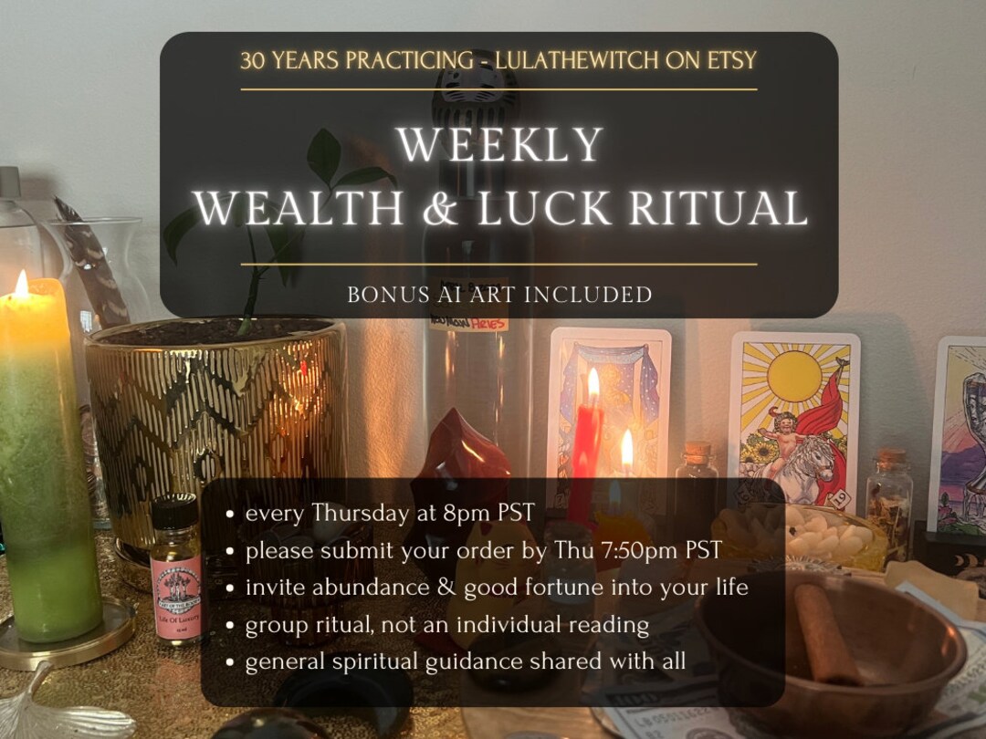 Weekly Wealth Ritual Every Thursday 8pm, Includes Wealth Magic and Wealth Spells, Wealth ...
