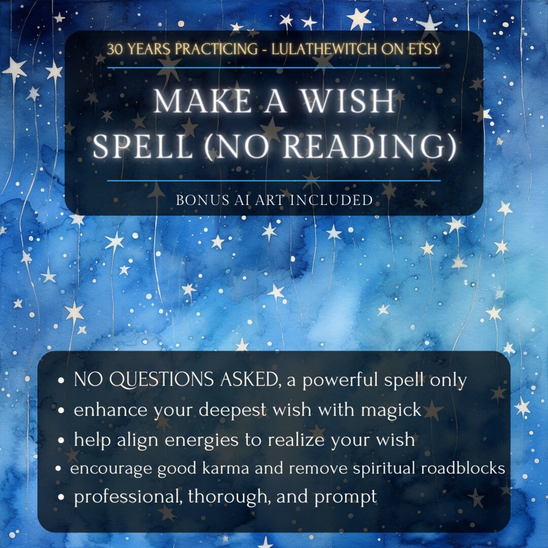 Make a Wish Spell, NO READING, Wish Boost, Your Wish, Wish, Wish Spell ...
