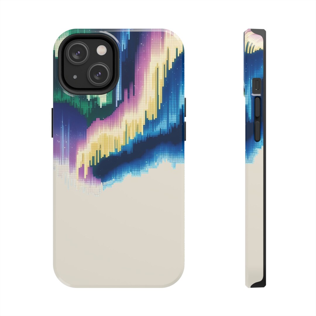 Aurora Borealis 8-bit Retro Pixel Art Cool Tough Phone Case Northern ...