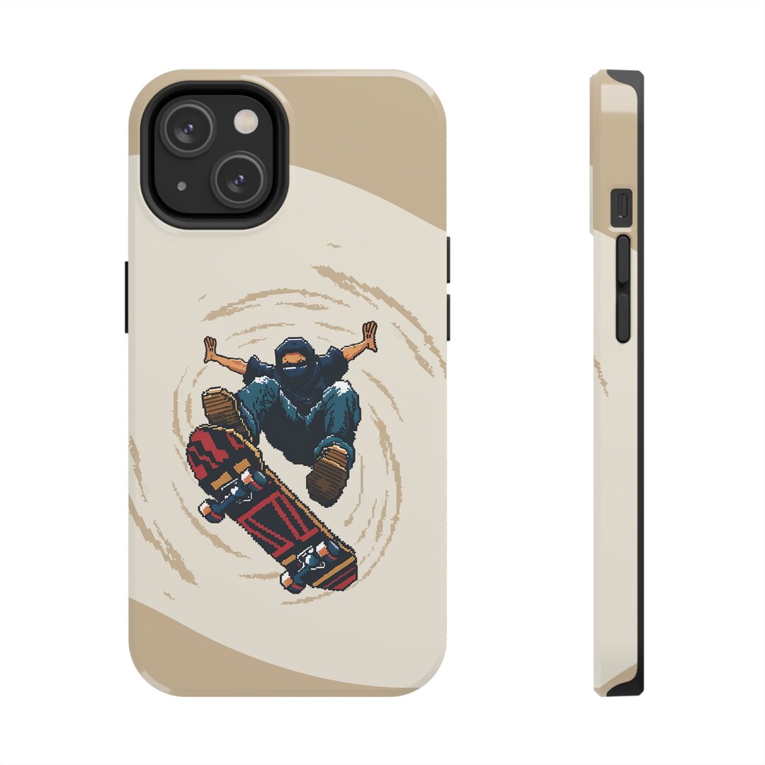 Skateboard 8-bit Retro Pixel Art Cool Tough Phone Case - Etsy