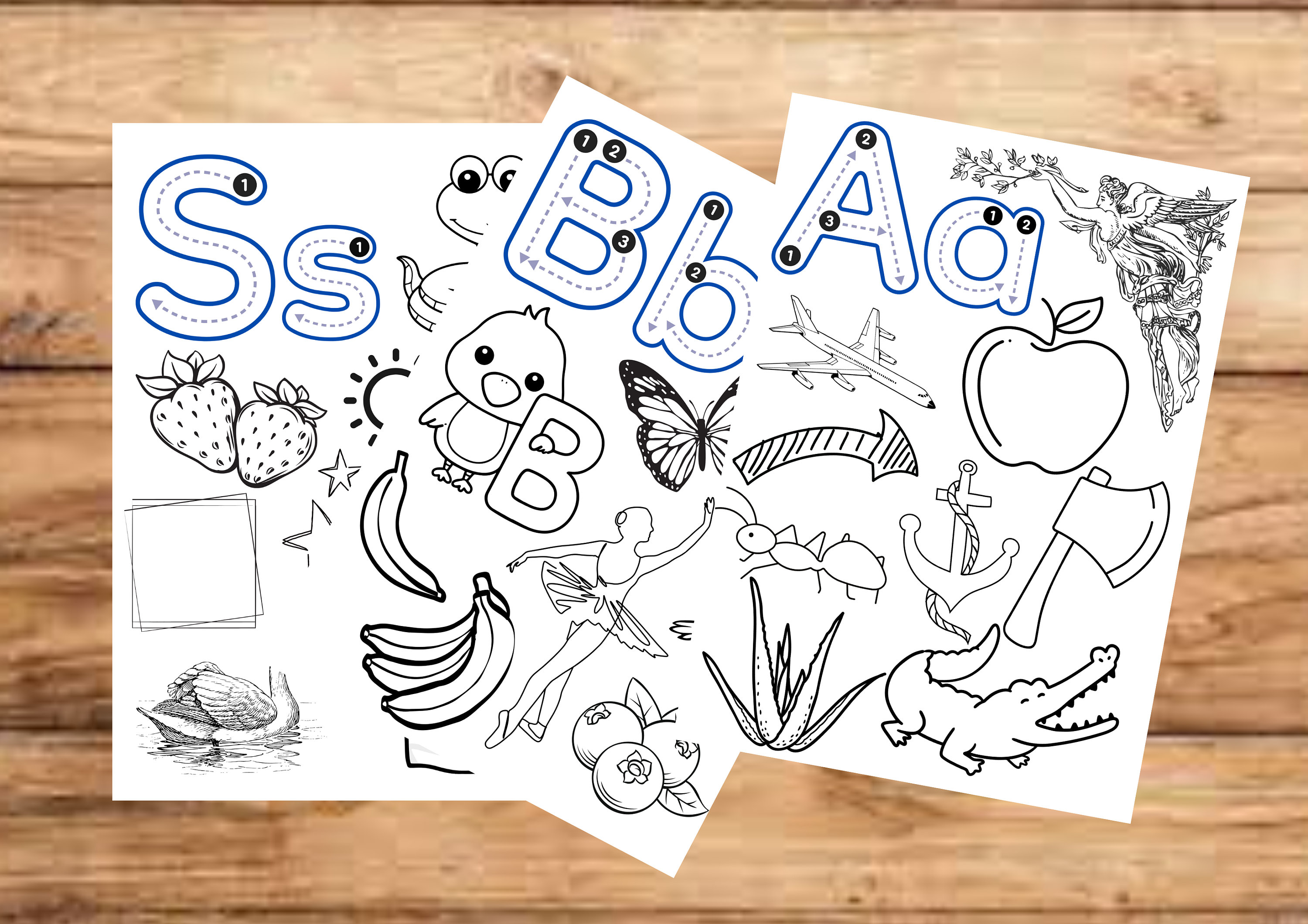 Coloring Pages Learning Alphabet A - Z Children, Adults, - Etsy