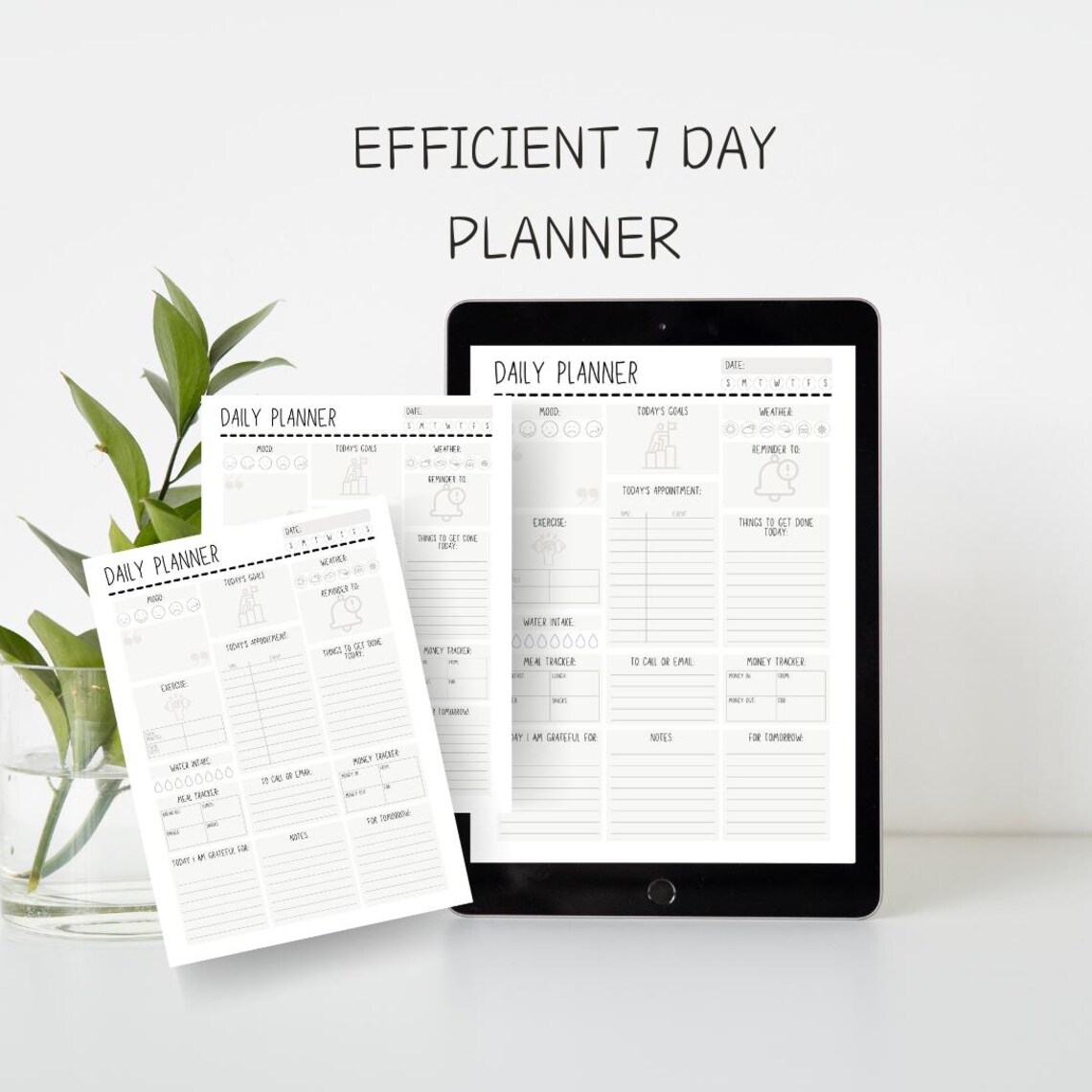 7-day Daily Planner Printable Minimalist Daily Planner for the Entire ...