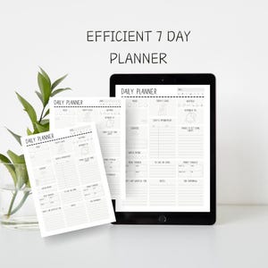 7-day Daily Planner Printable Minimalist Daily Planner for the Entire ...