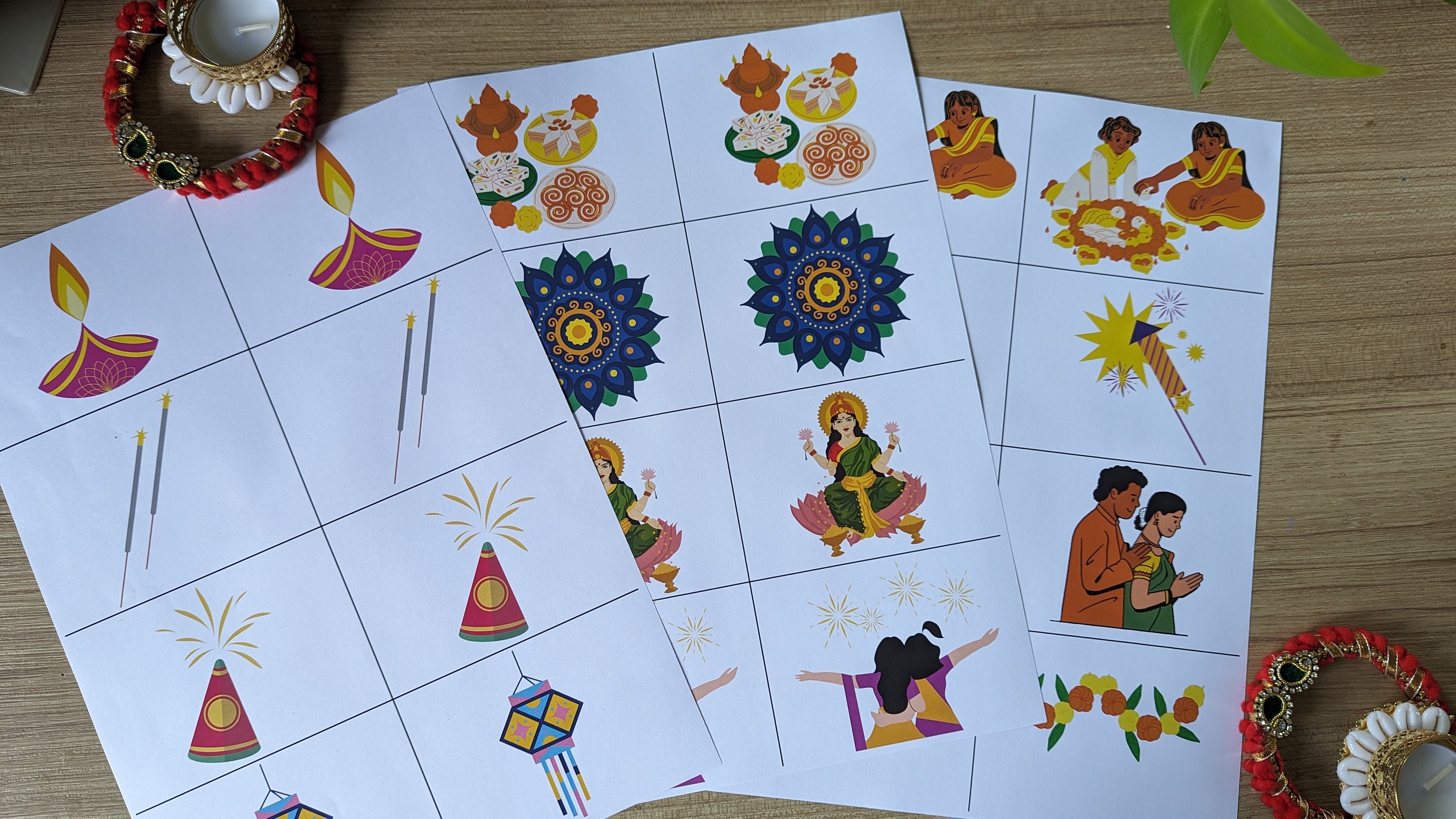 Diwali Matching Cards - Etsy