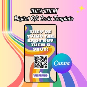 THEY/THEM Rainbow QR Code Instagram Story Instant Download. Editable ...