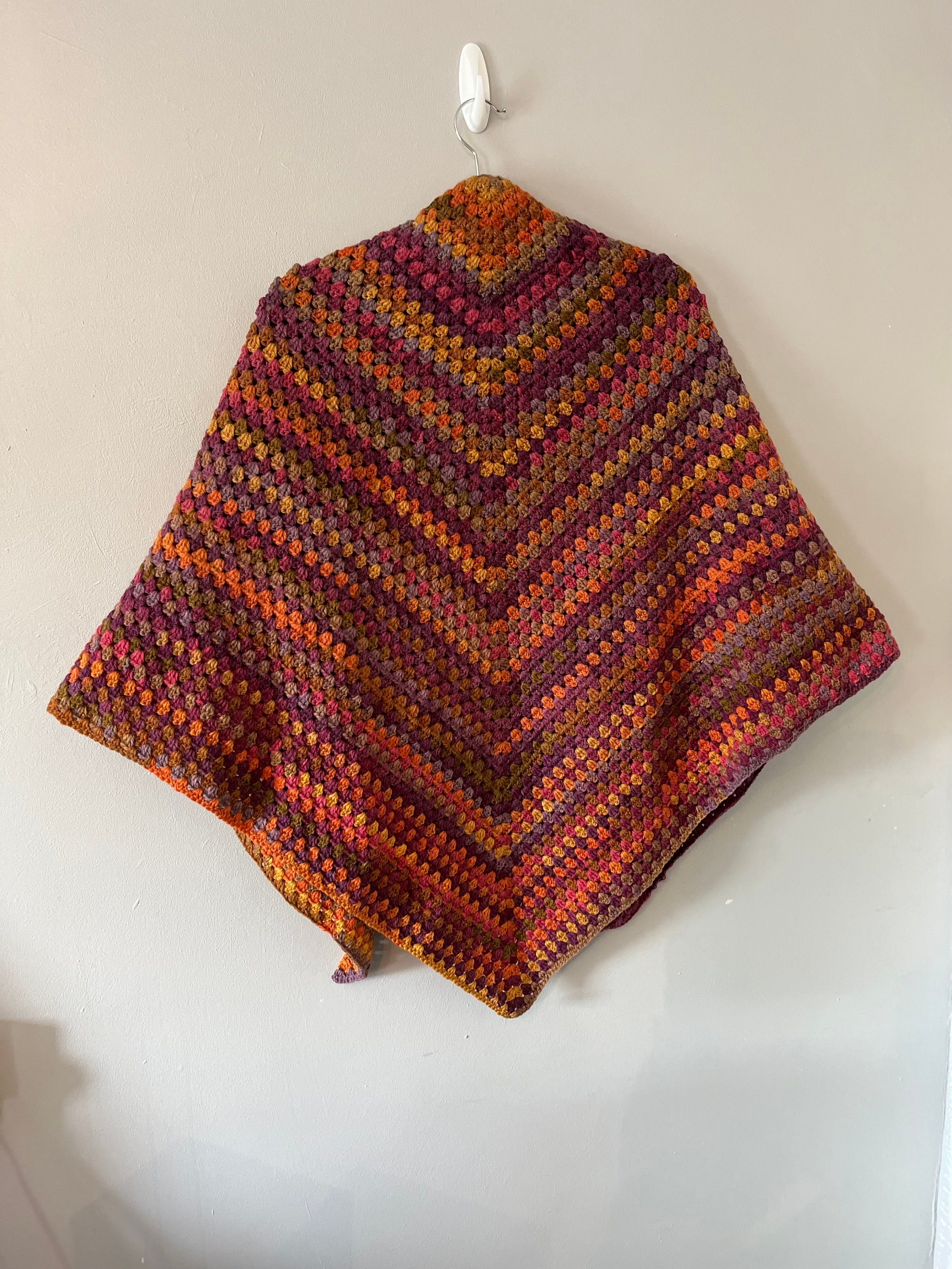 Crochet Granny Square Triangle Shawl - Etsy