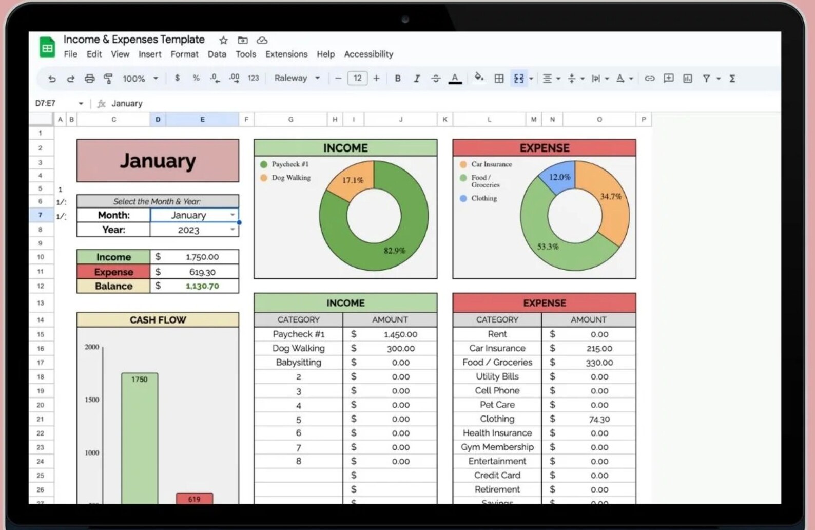 Income Vs. Expense Tracker | Google Sheets Template - Etsy