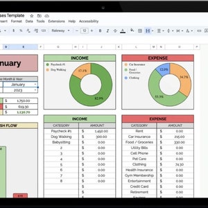 Income Vs. Expense Tracker | Google Sheets Template - Etsy