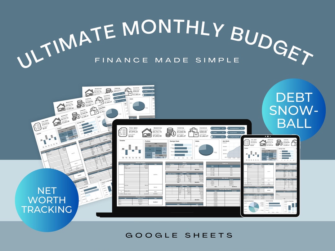 Ultimate Monthly Budget Tracker for Excel, Budget Planner, Budget ...