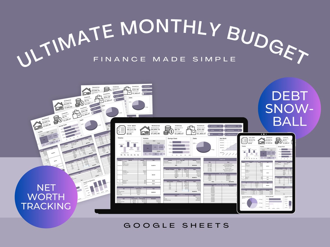 Ultimate Monthly Budget Tracker for Excel, Budget Planner, Budget ...