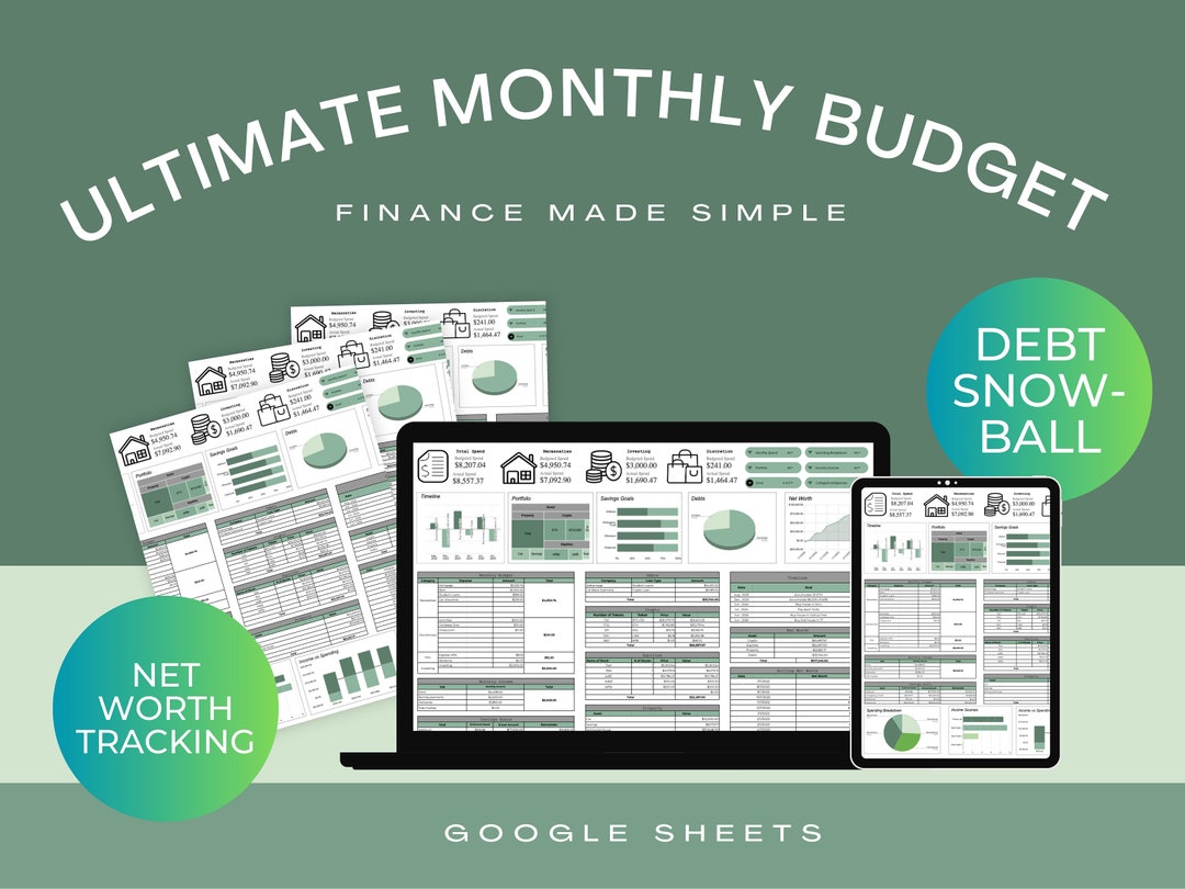 Ultimate Monthly Budget Tracker for Excel, Budget Planner, Budget ...