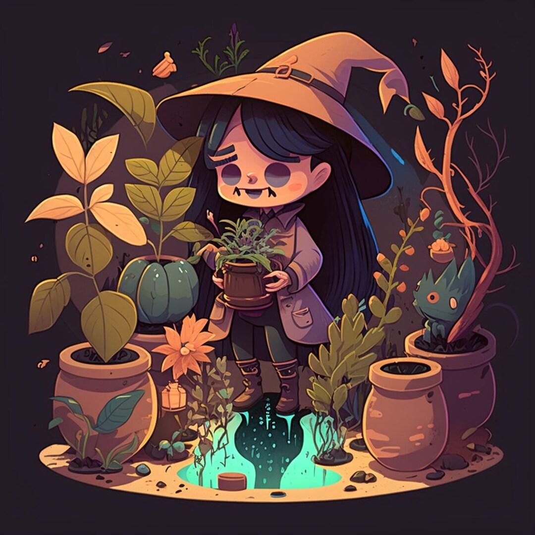 Charming Cartoon Witch Digital Download - Etsy