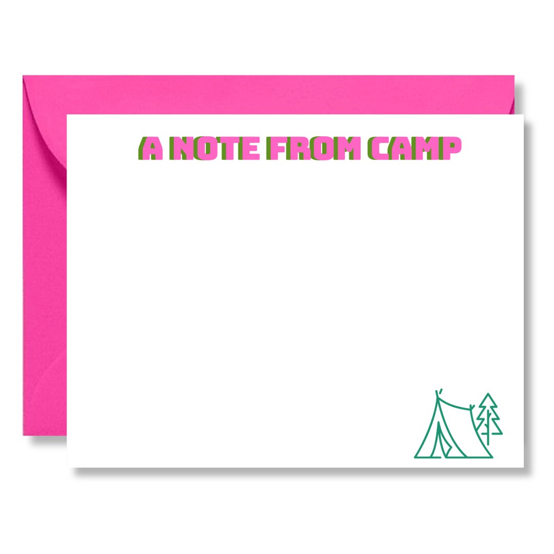 Kids Summer Camp Letter Home | Cute Girls Camp Note Card (printable ...