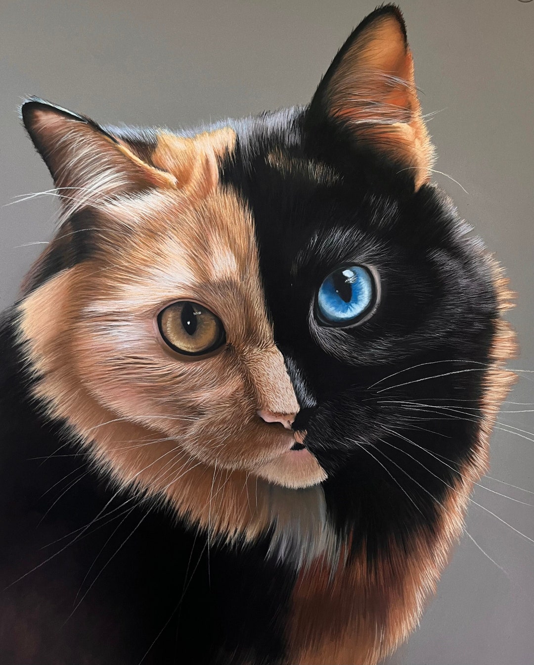 Cat Portrait, Cat Portrait From Photo, Animal Portrait, Cat Painting - Etsy