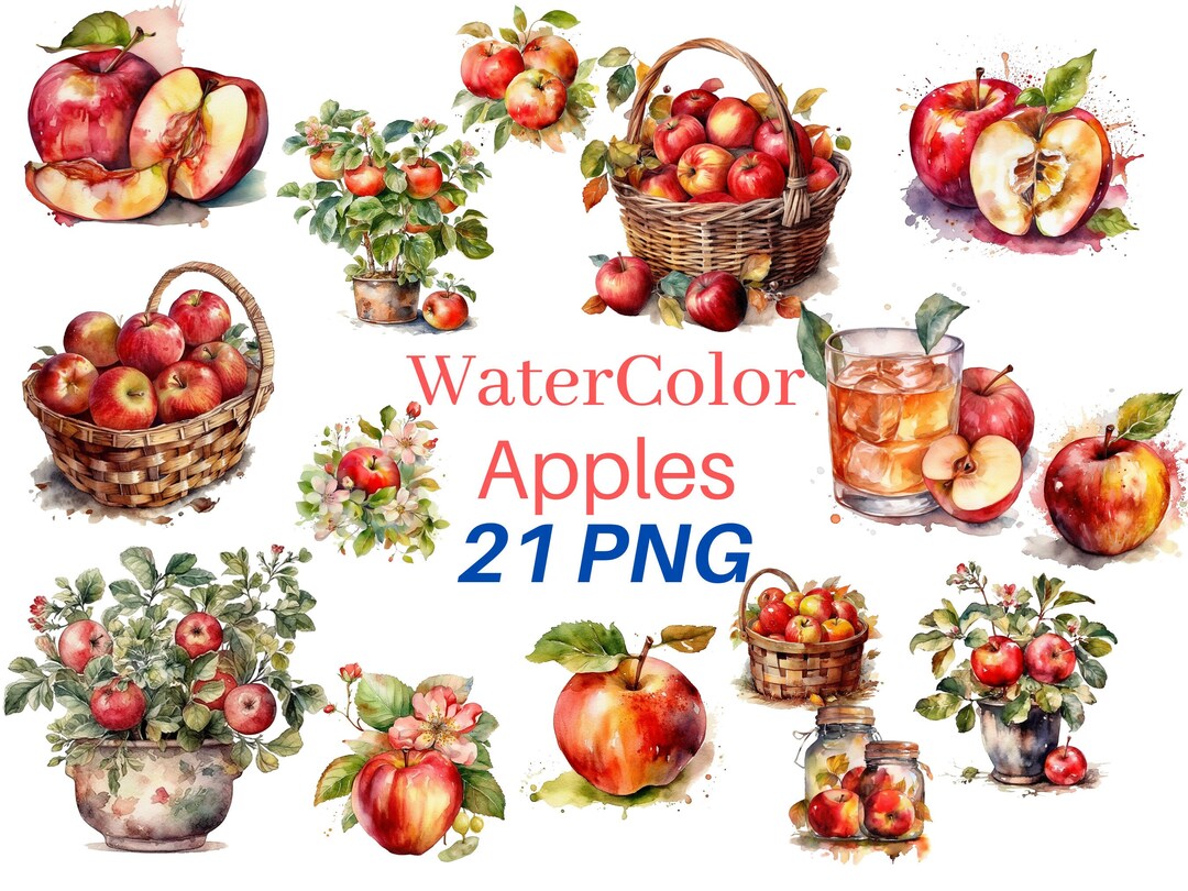 Apple PNG Clipart - Etsy