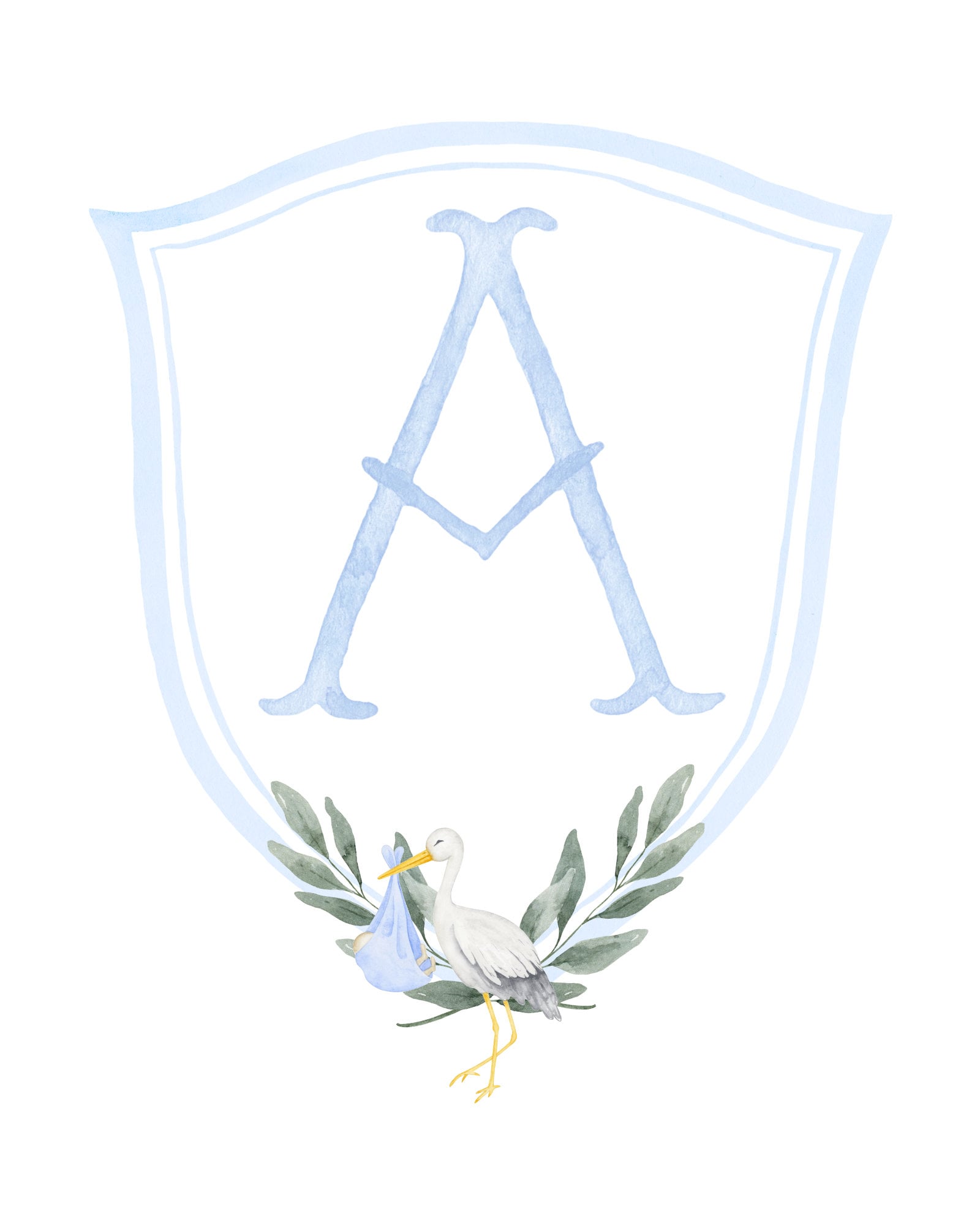 Baby Shower Crest, Gingham Shower, Custom Crest, Custom Nursery Crest ...