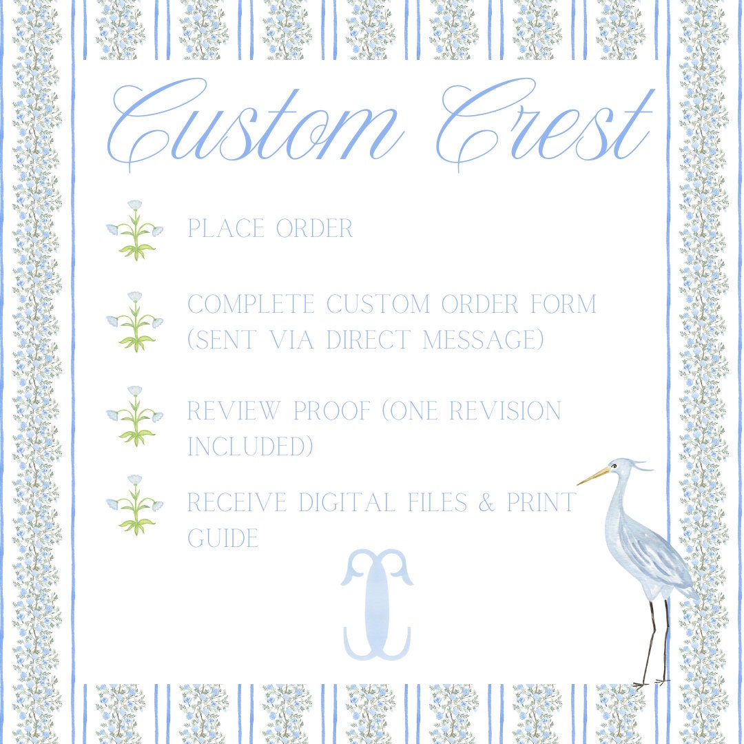 Custom Crest, Custom Wedding Crest, Watercolor Crest, Custom Crest ...
