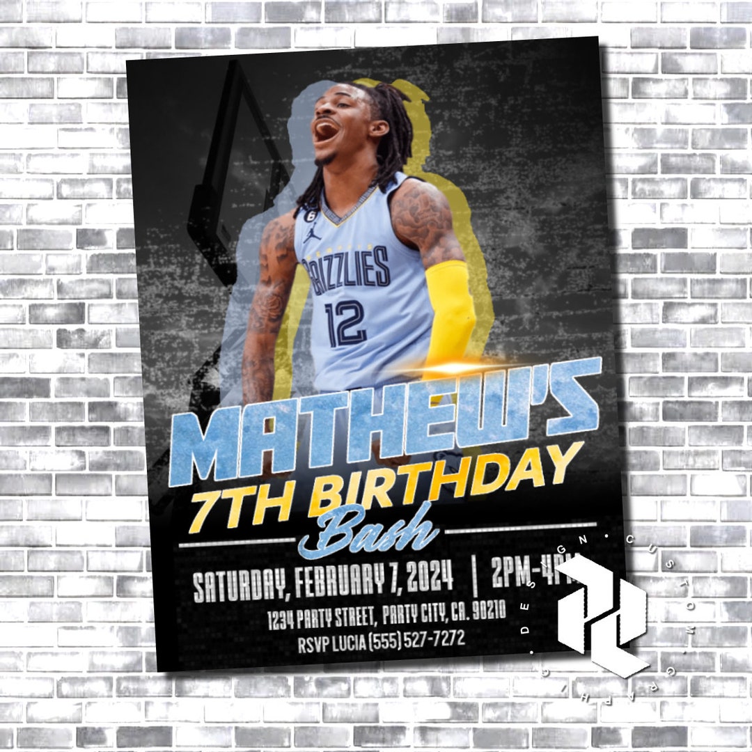 Ja Morant Invitation - Memphis Grizzlies - Grizzlies Invitation Card ...