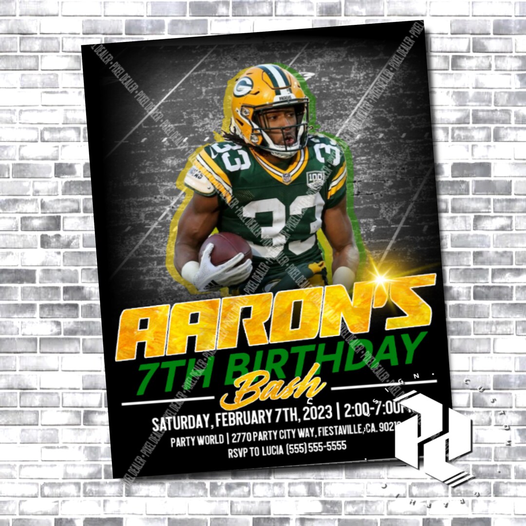 Aaron Jones Invitation Green Bay Packers Aaron Jones Packers Invitation ...