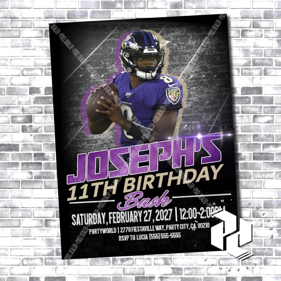 Lamar Jackson Invitation - Baltimore Ravens - Ravens Invitation - Lamar ...