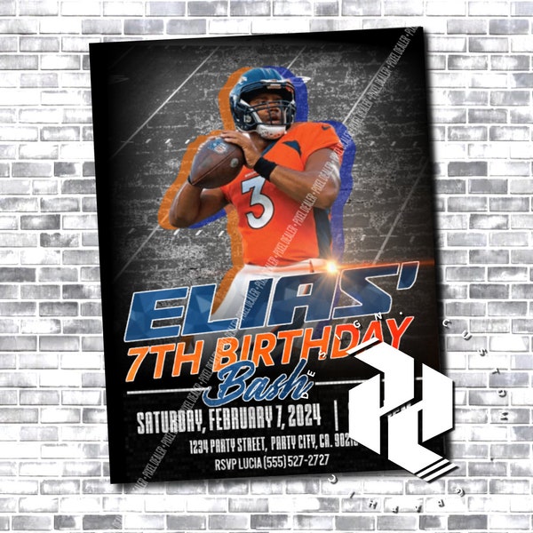 Broncos Invitations - Etsy