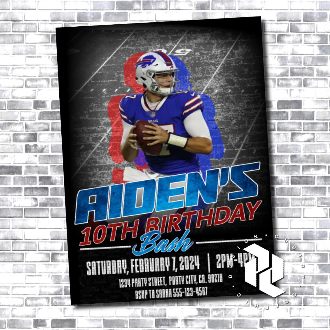 Josh Allen Invitation Buffalo Bills Josh Allen Bills Invitation NFL ...