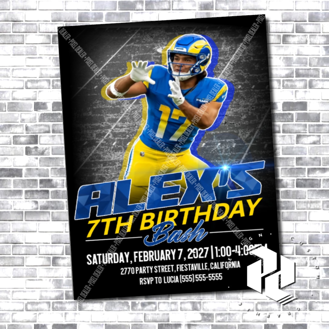 Puka Nacua Invitation- Los Angeles Rams - Rams Invitation - Custom ...