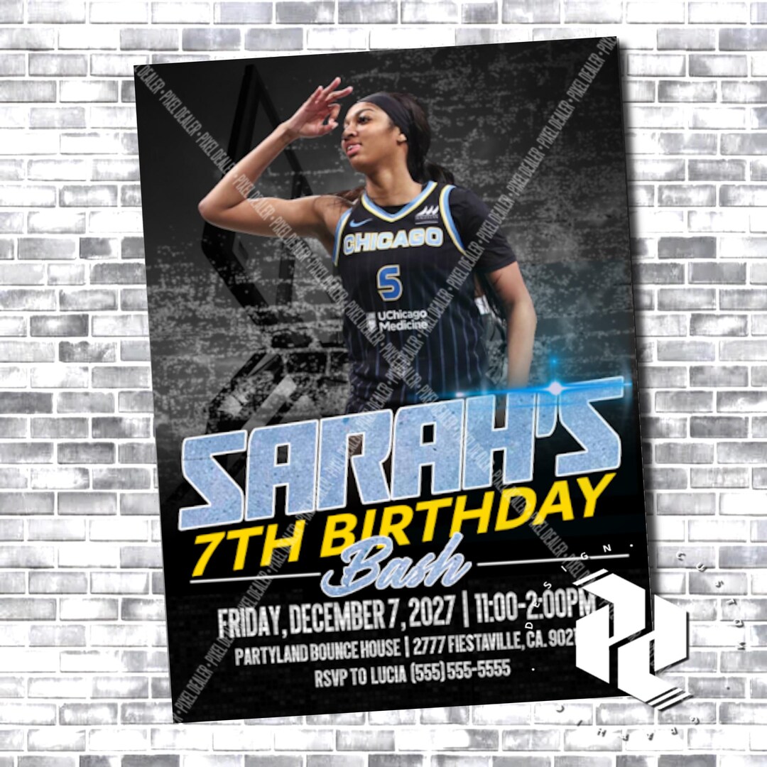 Angel Reese Invitation - Chicago Sky - Sky Custom Invitation - Angel ...