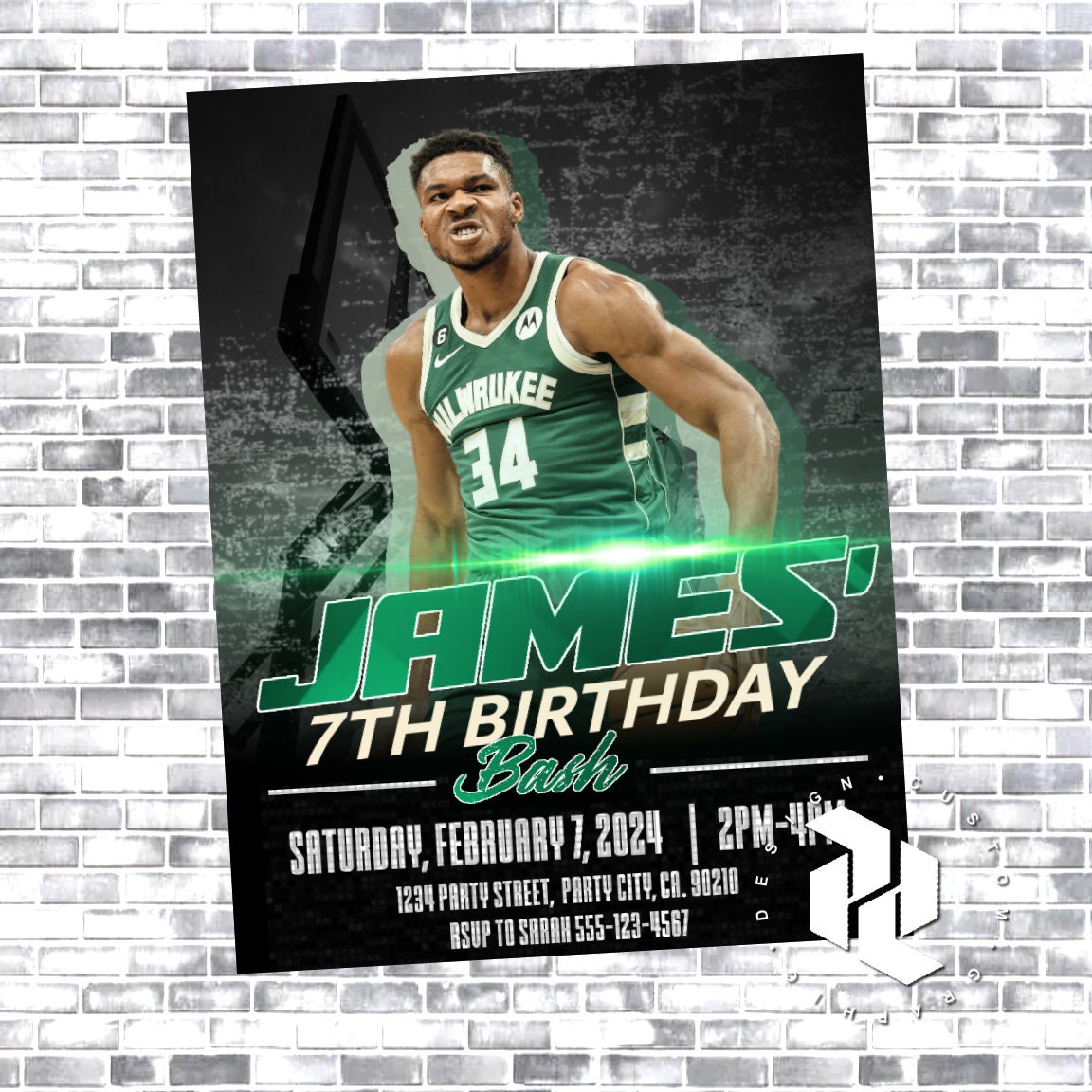 Giannis Antetokounmpo Invitation - Milwaukee Bucks - Giannis ...