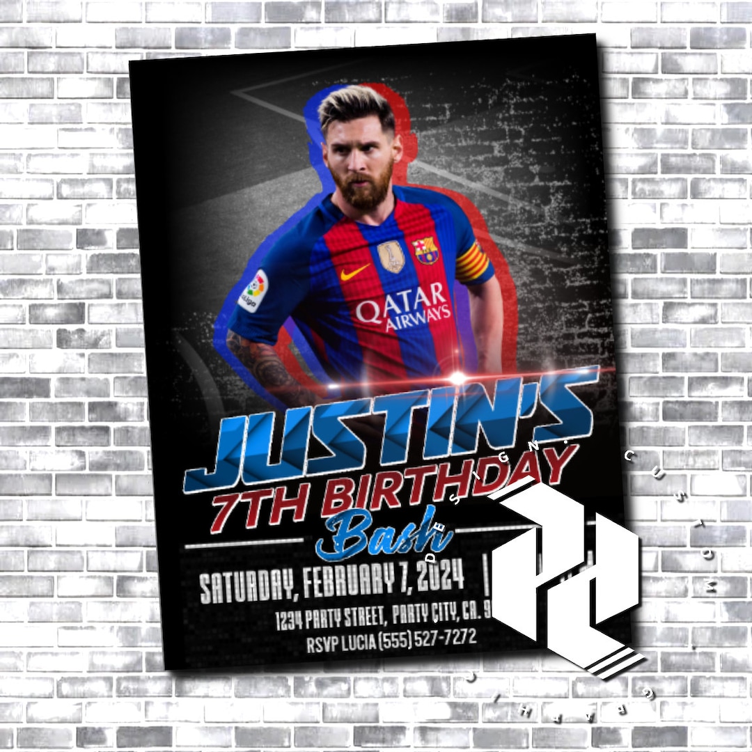 Lionel Messi Invitation - La Liga MLS - Lionel Messi Birthday Invite ...