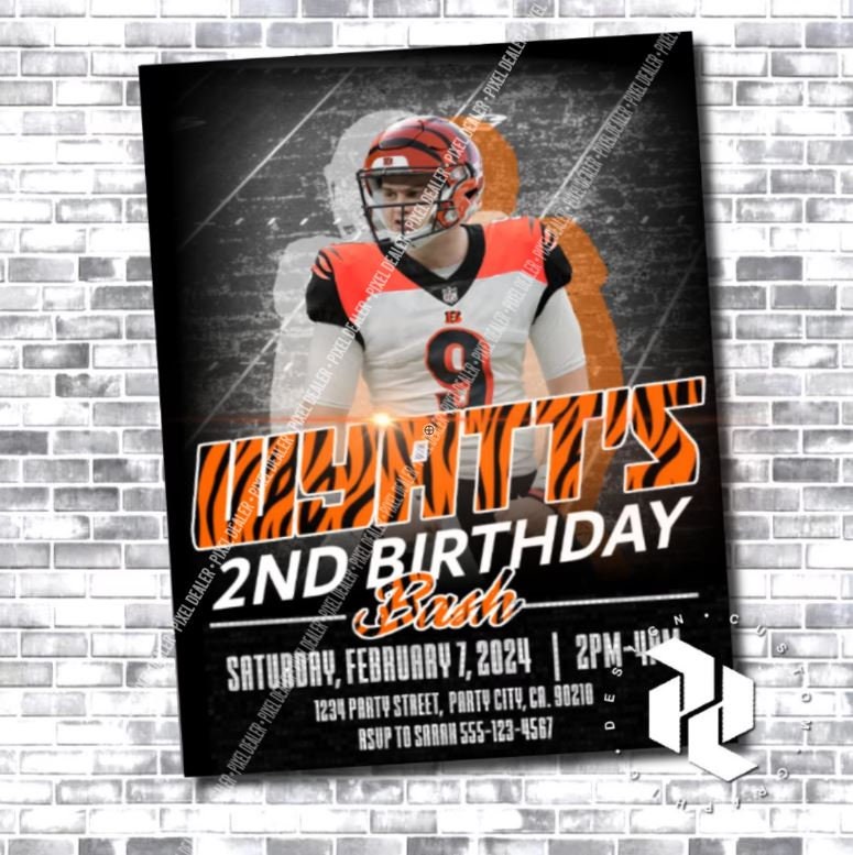 Joe Burrow Invitation - Cincinnati Bengals - Joe Burrow - Bengals ...