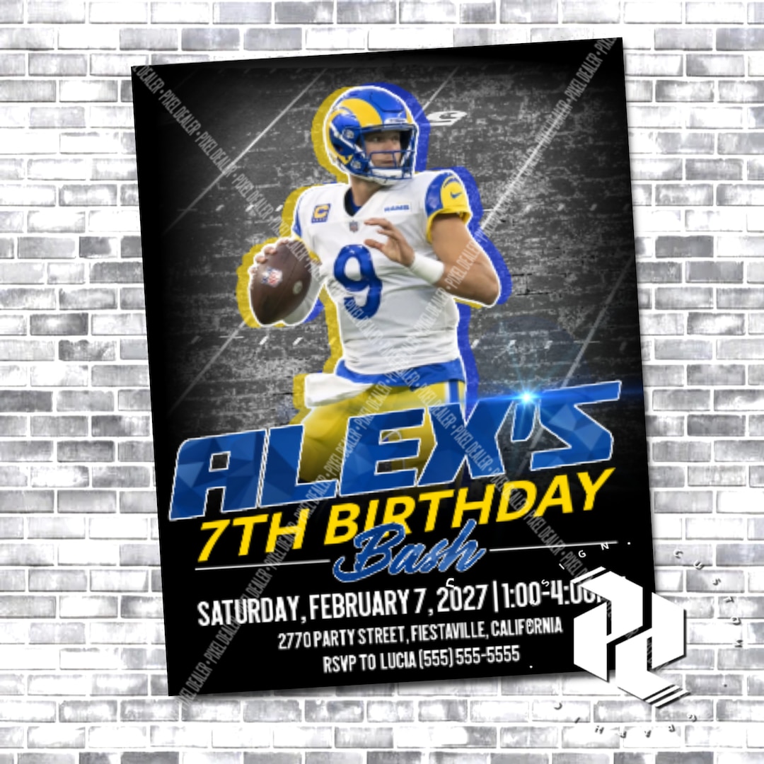 Matthew Stafford Invitation- Los Angeles Rams - Rams Invitation ...