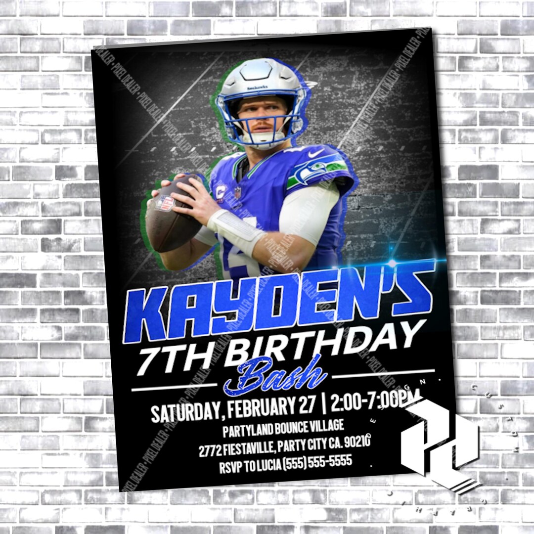 Sam Darnold Invitation - Seattle Seahawks - Seahawks Birthday ...