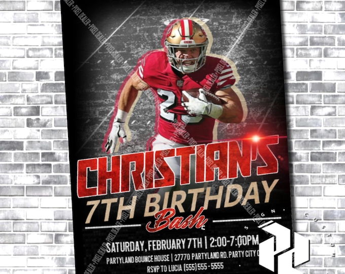 Christian Mccaffrey Invitation - San Francisco 49ers - Niners ...