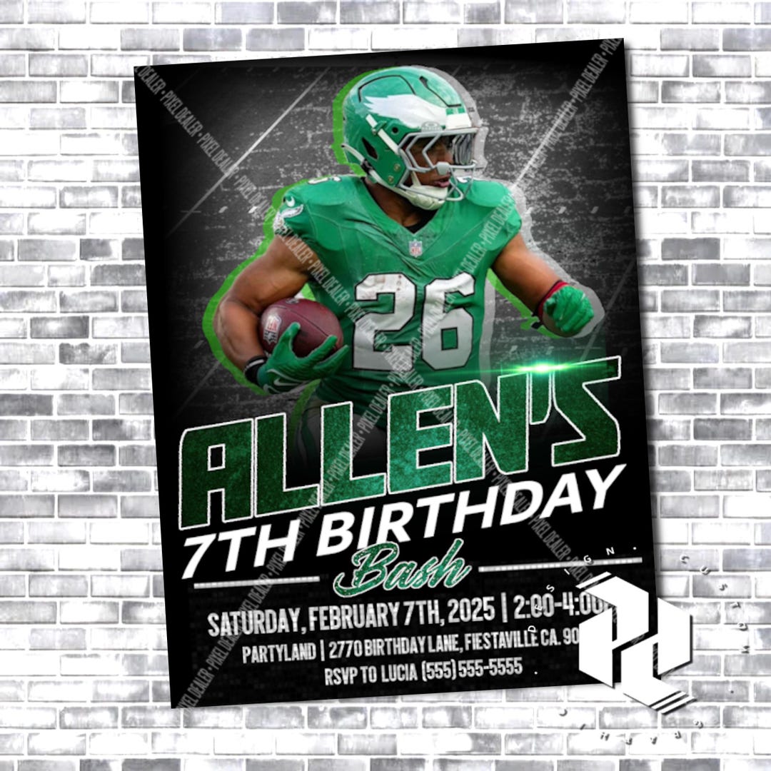 Saquon Barkley Invitation - Philadelphia Eagles - Eagles Custom ...