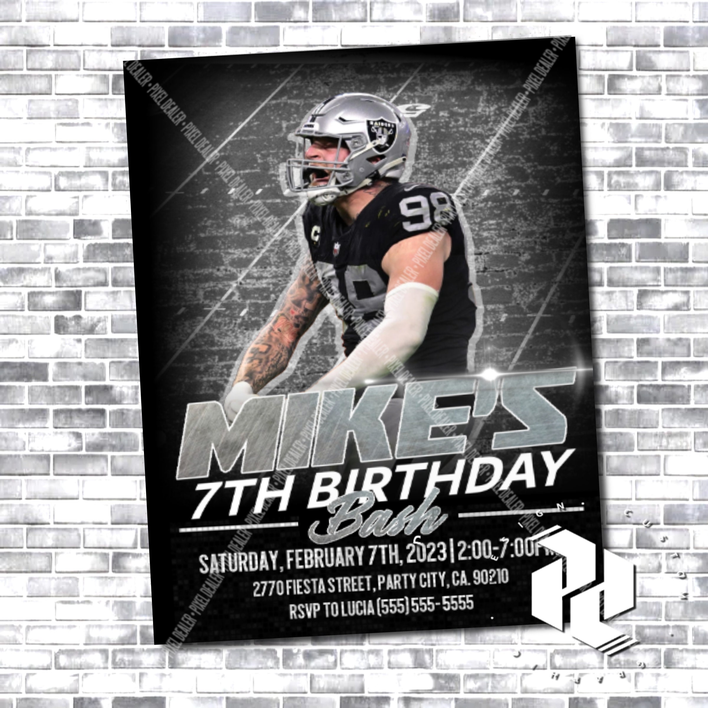 Maxx Crosby Invitation - Las Vegas Raiders - Raiders Birthday ...