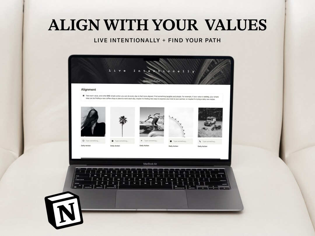 Minimal Aesthetic Notion Digital Core Values Workbook Clarification Core Values All in One ...