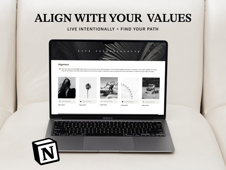 Minimal Aesthetic Notion Digital Core Values Workbook Clarification Core Values All in One ...