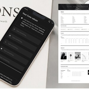 Minimal Aesthetic Notion Digital Core Values Workbook Clarification Core Values All in One ...