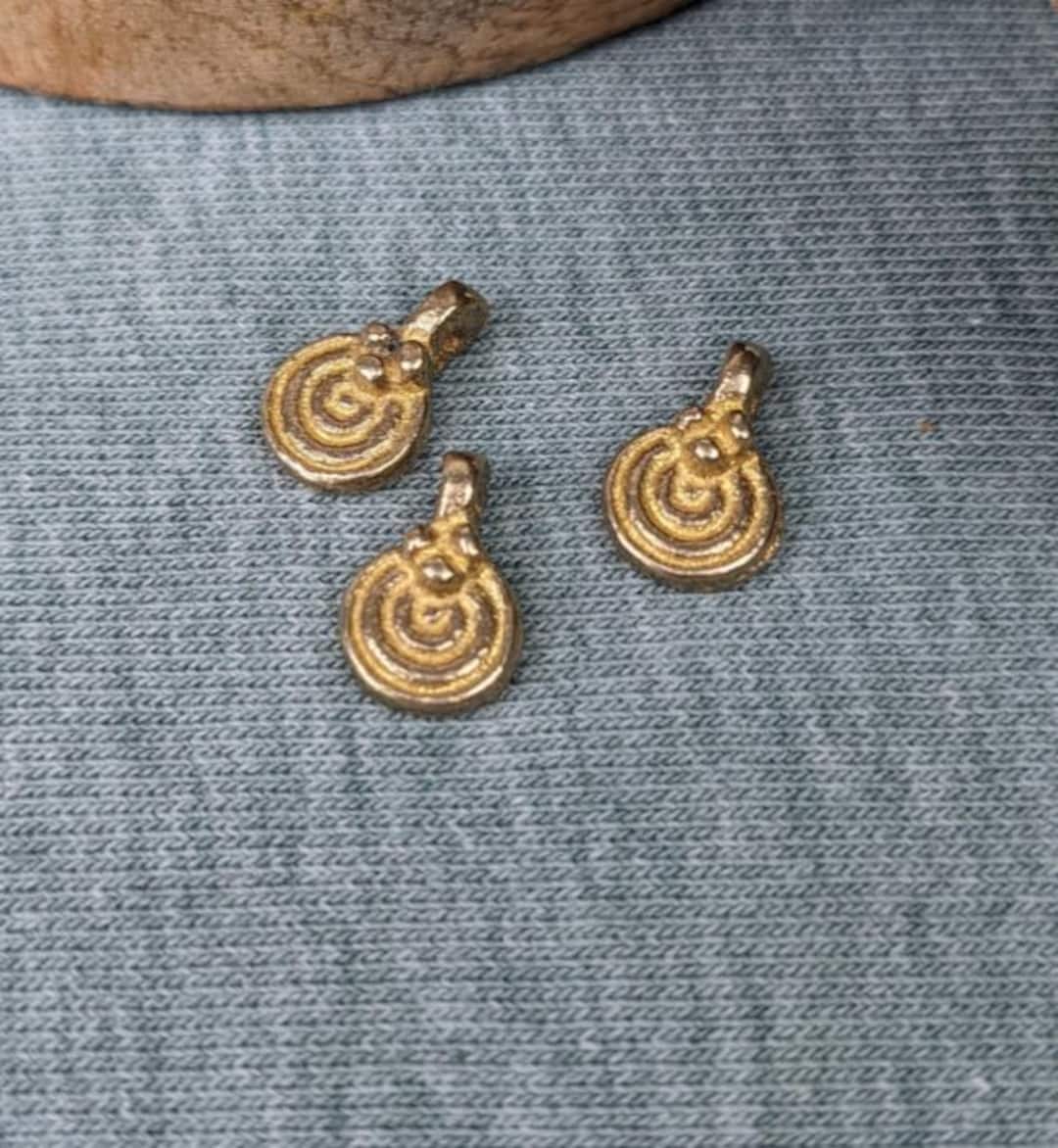 Brass Pendant Mini Spiral 57 Spiral Charm 9 Mm14 Mm Made of Brass in ...