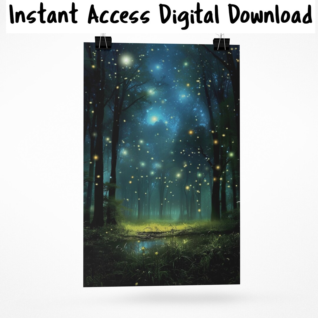 Enchanted Firefly Forest Digital Download Multi Purpose Images - Etsy