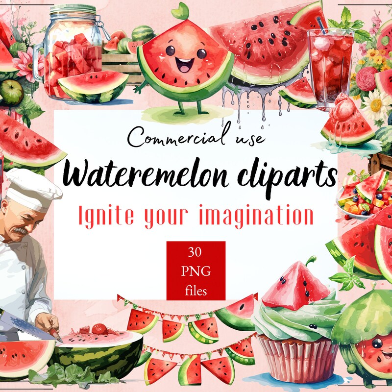 Watermelon Card - Etsy